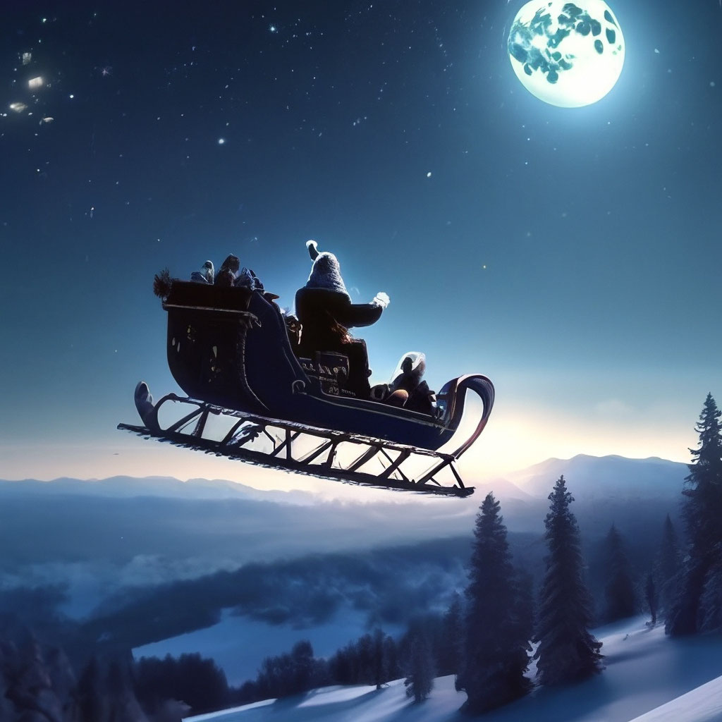 "There are 9 hours left until the New Year! ️ Beautiful Sleigh flying ...