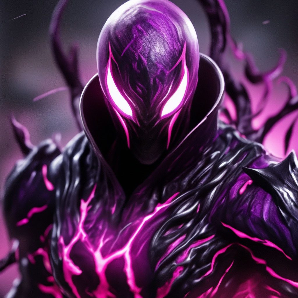 "Anti-mage dota 2 + venom pink symbiote" — image created in Shedevrum