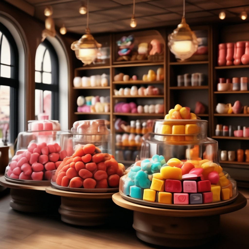 "A beautiful candy store Lollipops, cupcakes, candies,jellies, cakes ...