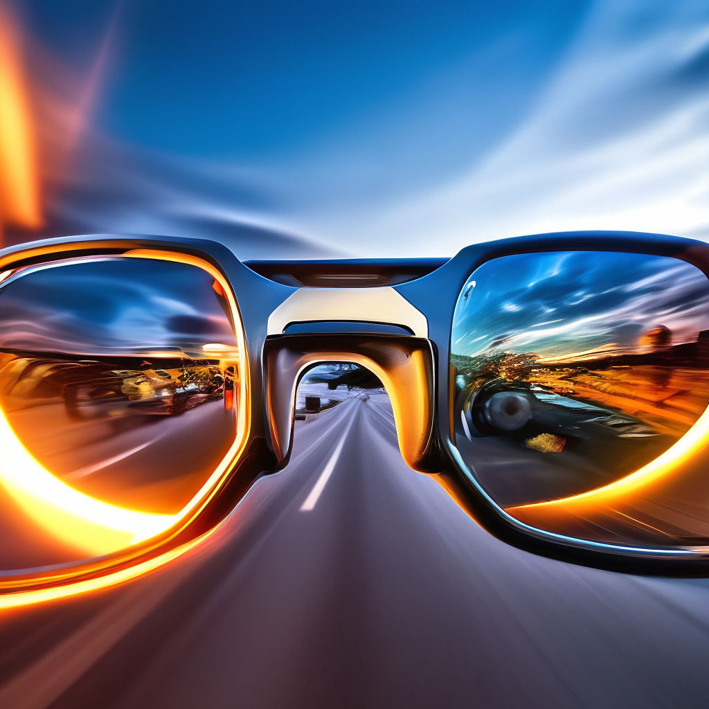 "The view from the glasses in the form of 5D graphics" — image created ...