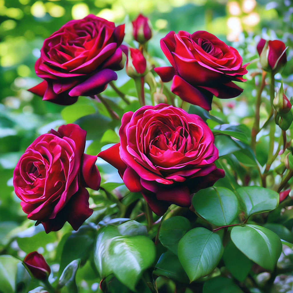 "The beauty of blooming velvet roses,greenery,leaves,summer" — image ...