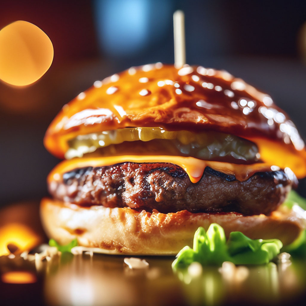 "Hamburger,, aesthetically pleasing, beautiful, realistic, close-up ...