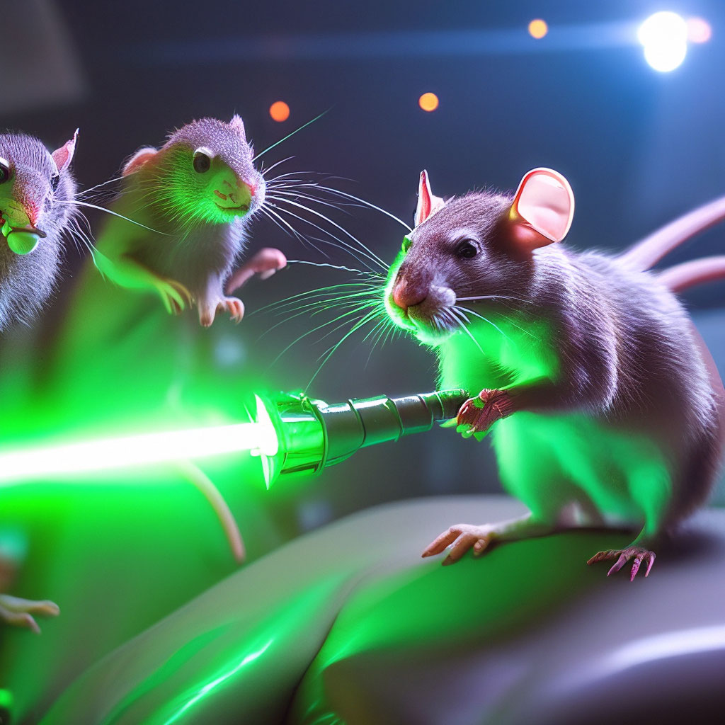 "Part 40 . rats shoot a huge neon green laser cannon at aliens ...