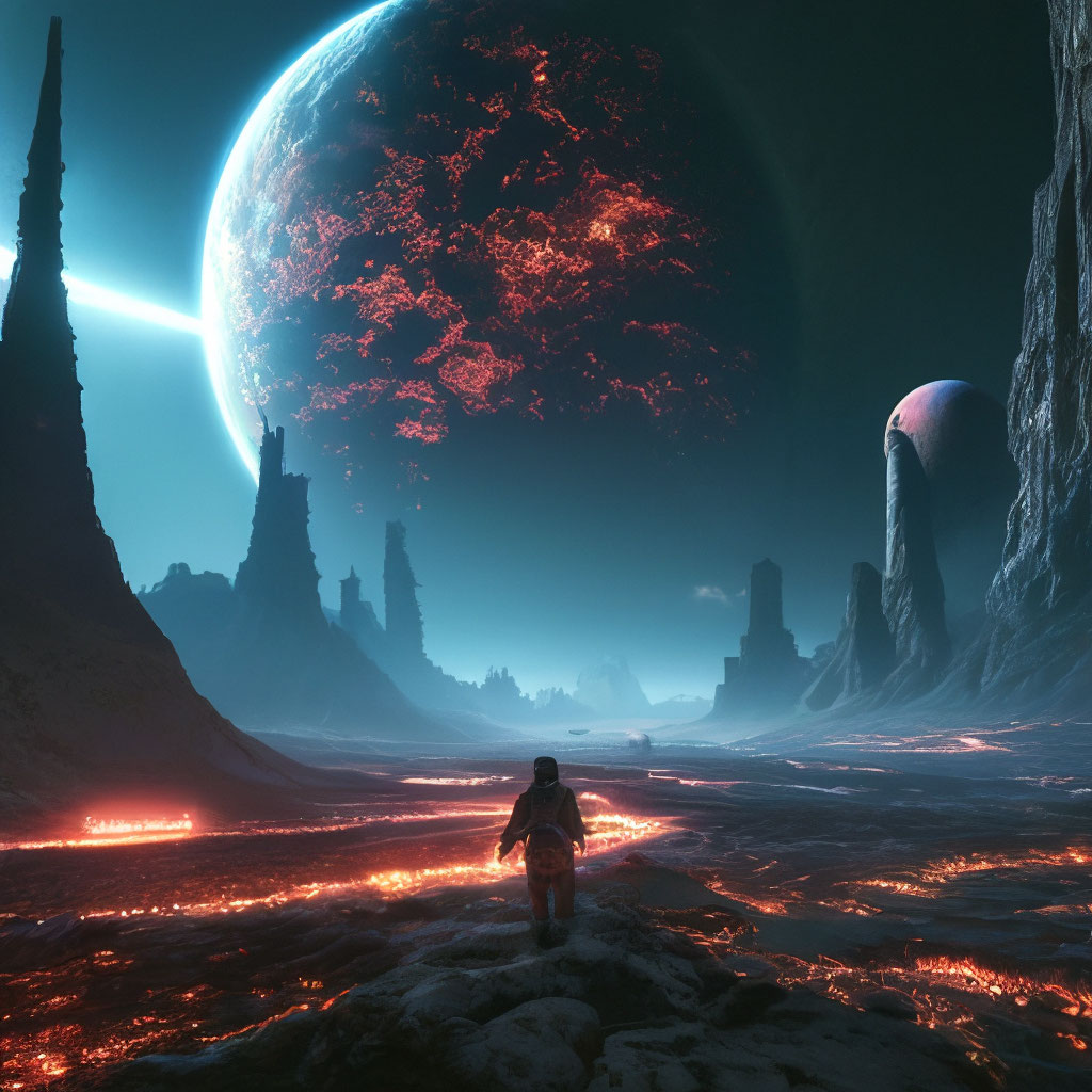 "Dark side planet" — image created in Shedevrum