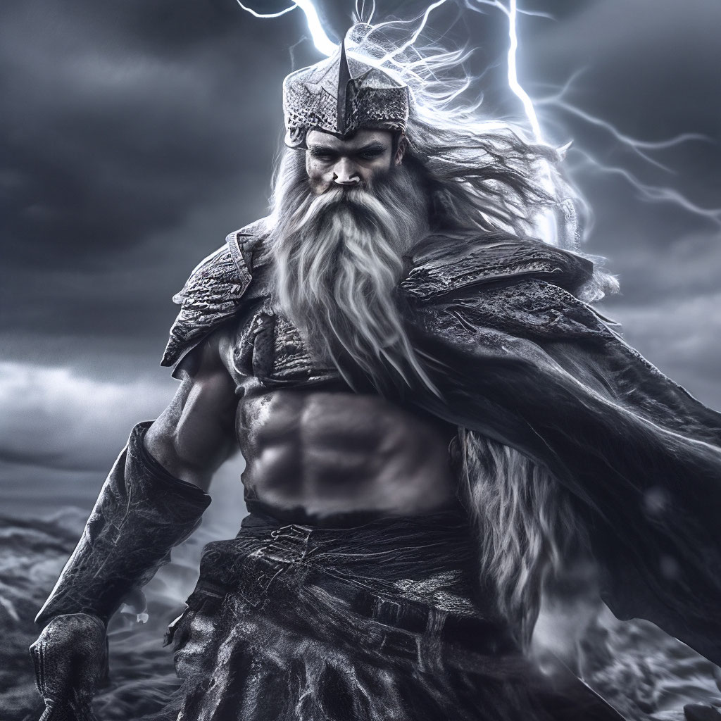 "Perun, Scythian, Slavic facial features, thunderer, with lightning in ...