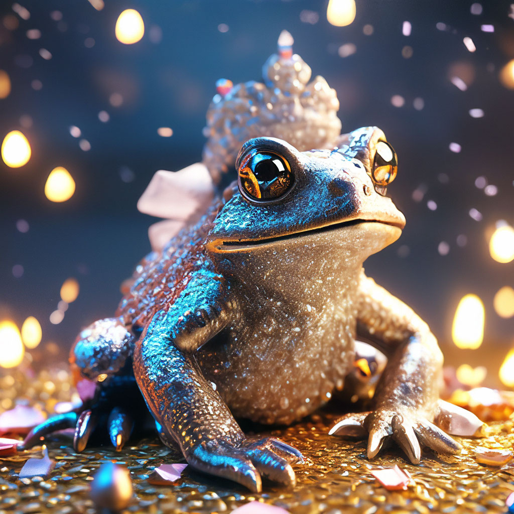 "Wedding toad ,anthropomorphic, glitter,RAW,adobe RGB, bright lighting ...