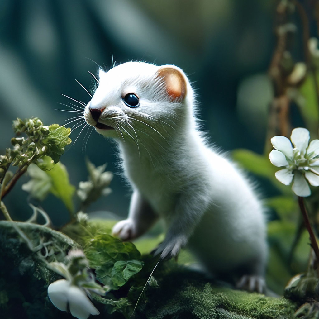 "Baby weasel, detailed, digital painting, graphics, pixel art ...