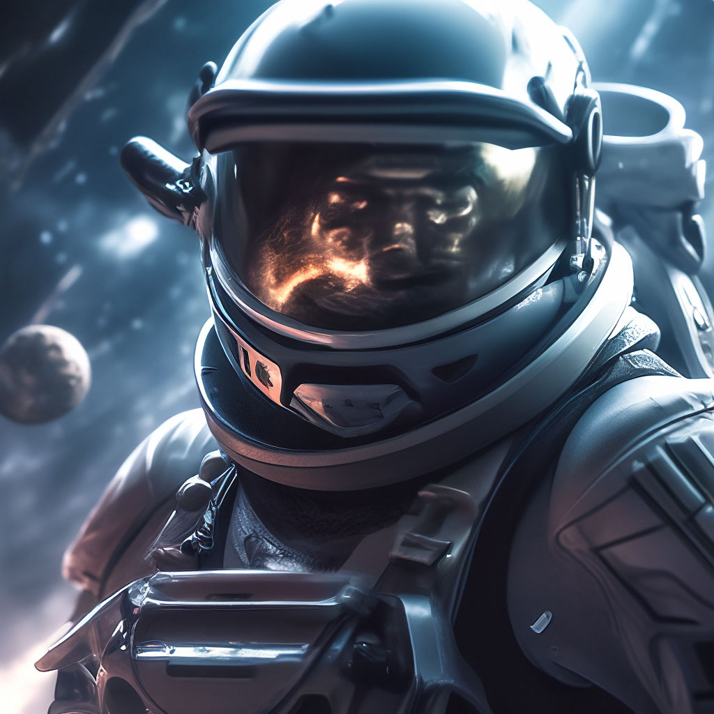 "Ninja astronaut in space with good image detail" — image created in ...