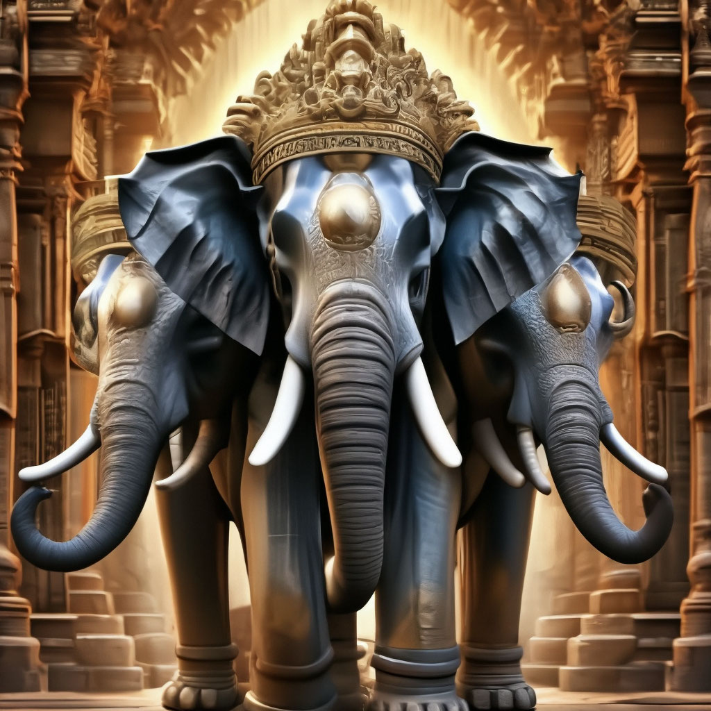 "Airavata, the three-headed elephant tg @cyberandrei three-headed ...