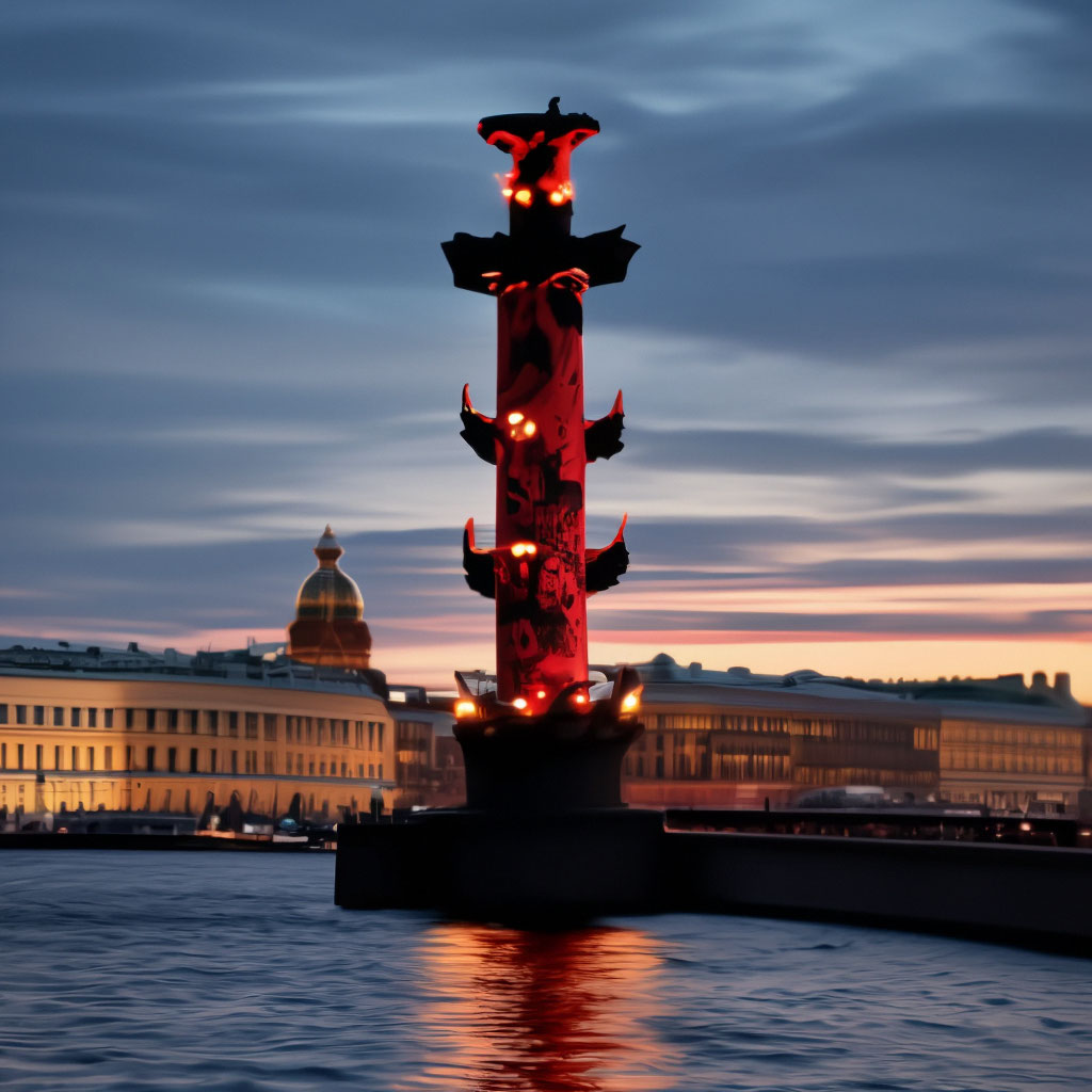 "St. Petersburg, Russia, Rostral columns" — image created in Shedevrum