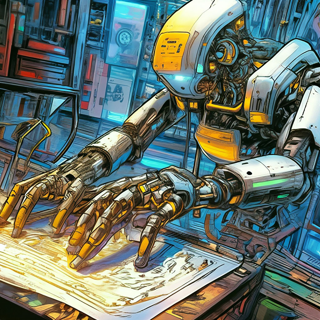 "Drawing of a robot manipulator. high detail." — image created in Shedevrum