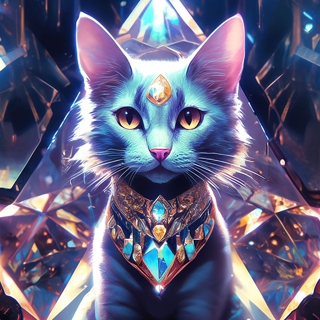 "Diamond cat" — image created in Shedevrum