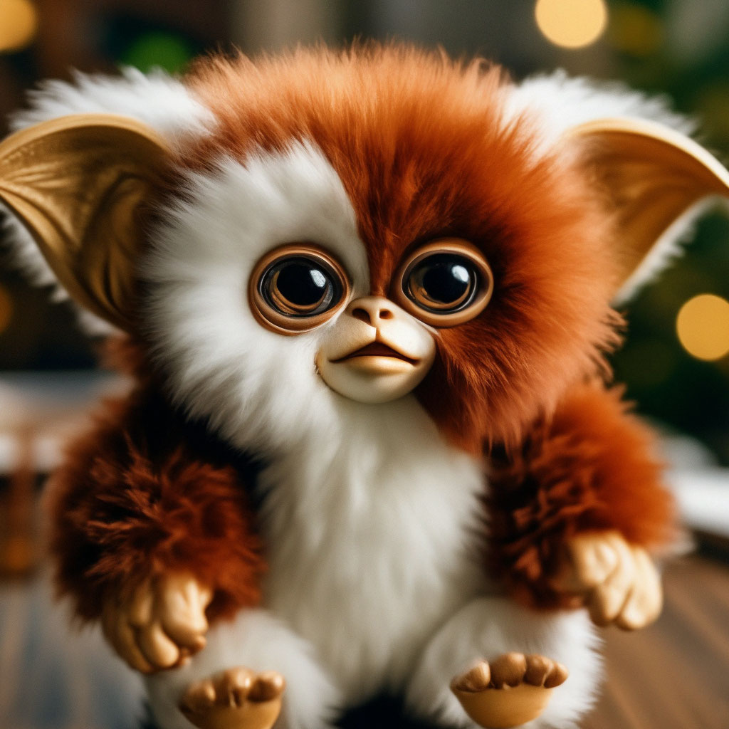 "Gizmo mogwai gremlin, funny fluffy, beautiful, realistic, professional ...