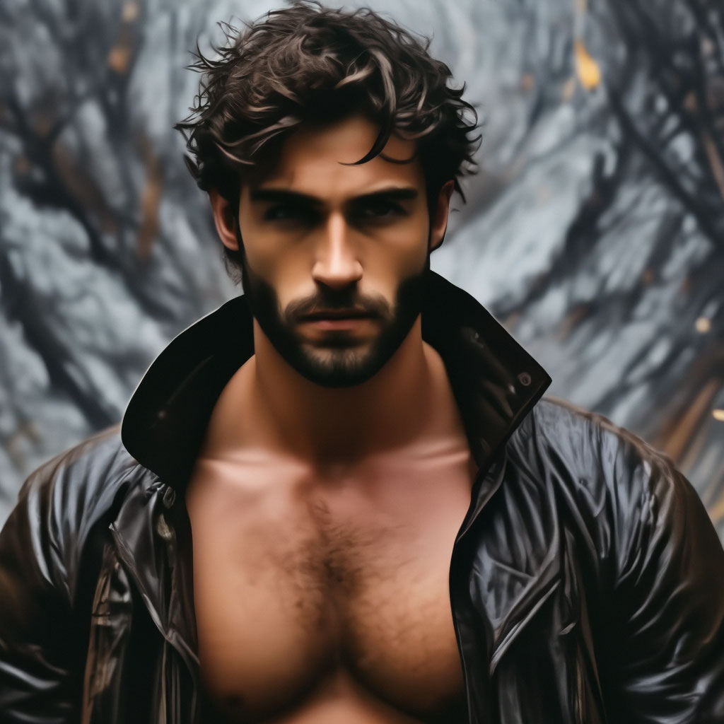 "Frottage+pastel, falling into the unknown, burning macho, hairy torso ...