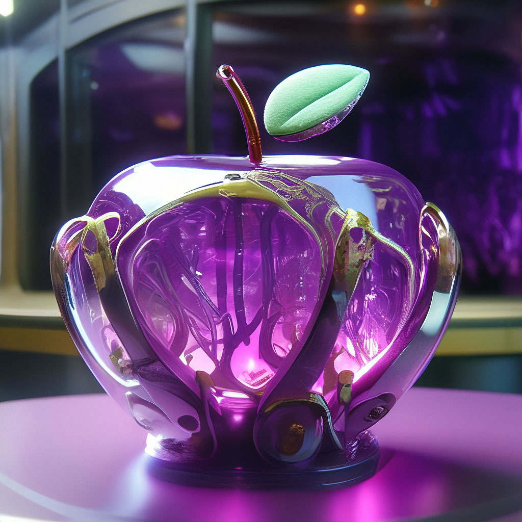 "Amethyst apple" — image created in Shedevrum