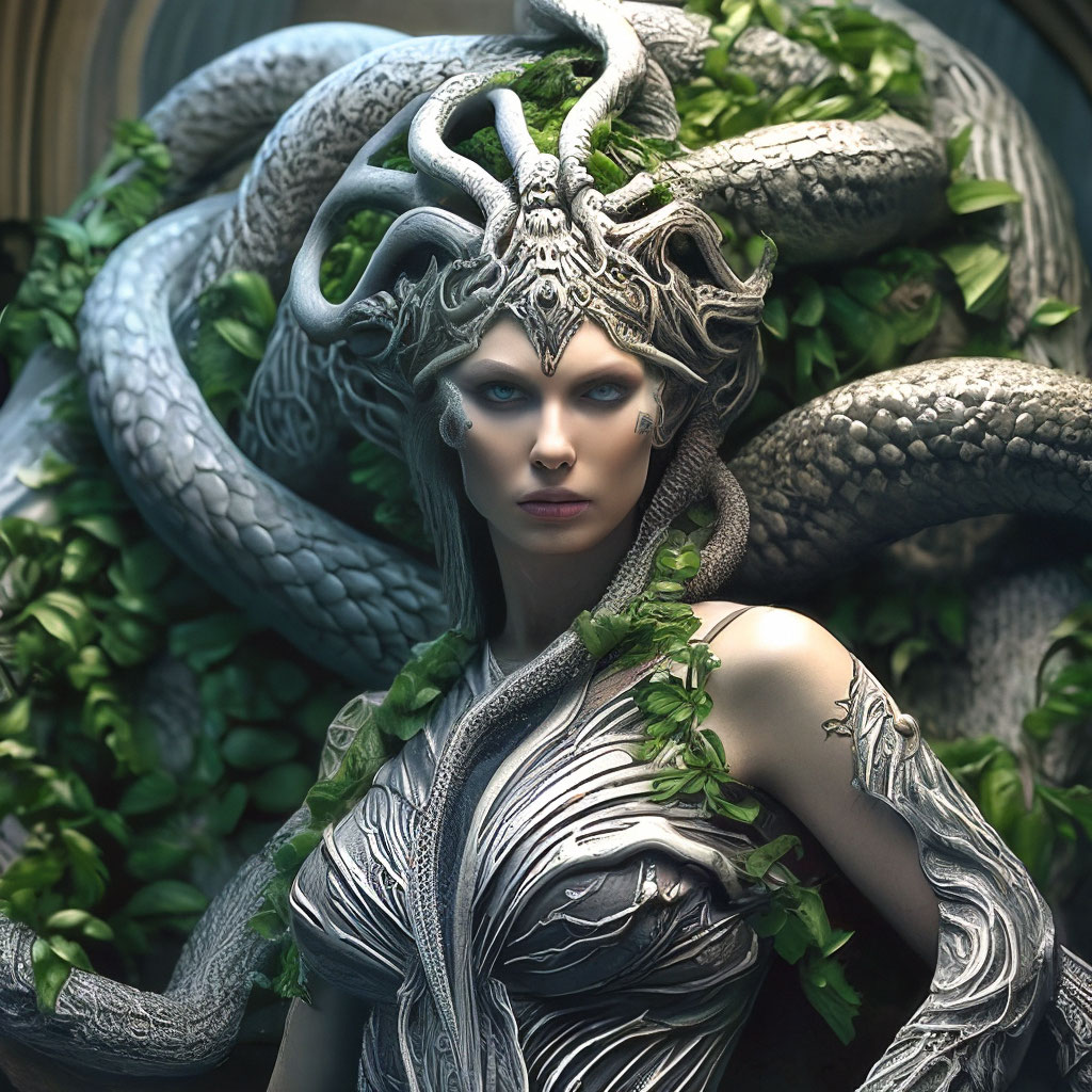 "Gorgon medusa, realistic, 32k, high quality, detail, professional ...