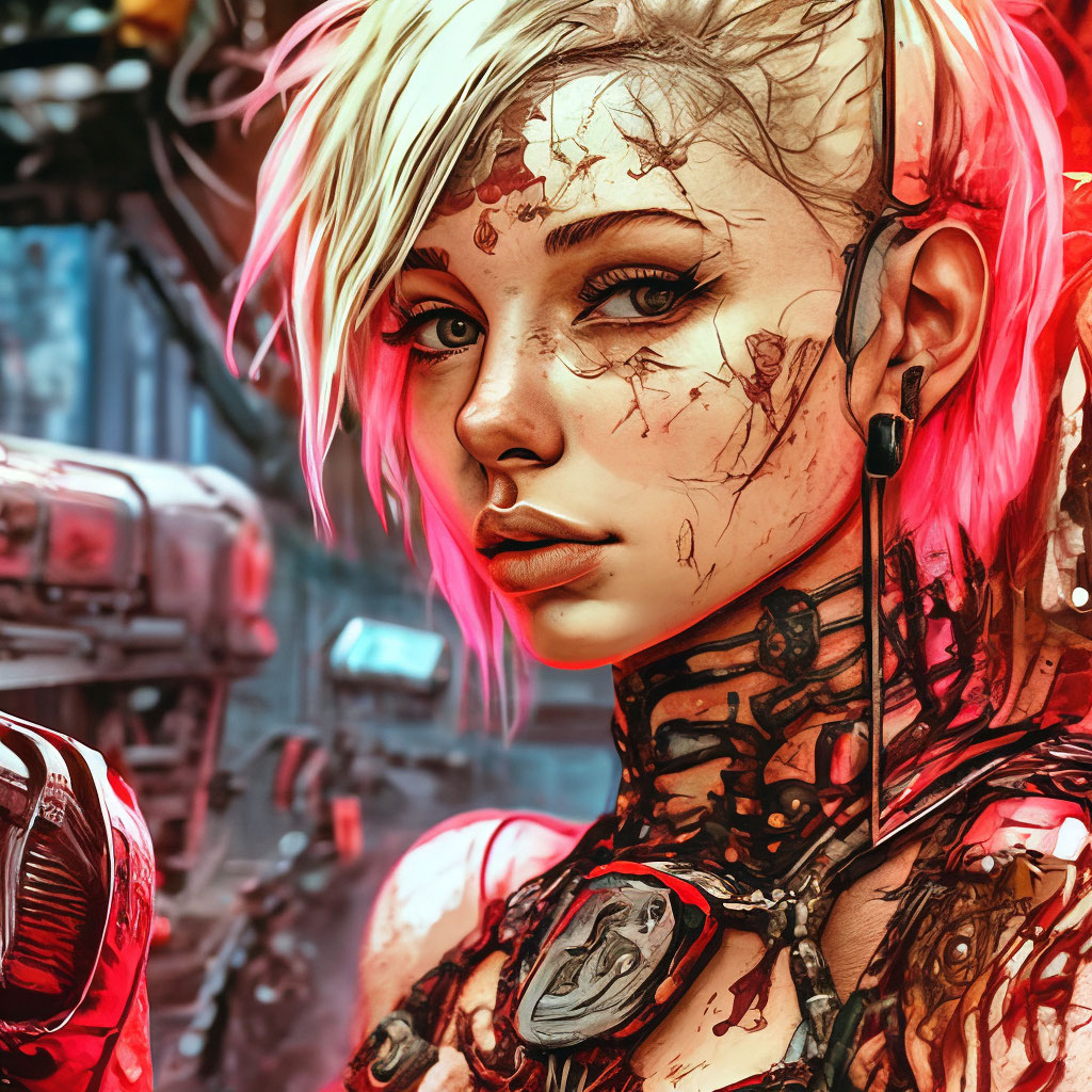 "Neuro-art, science fiction, portrait of an ultra-detailed ...