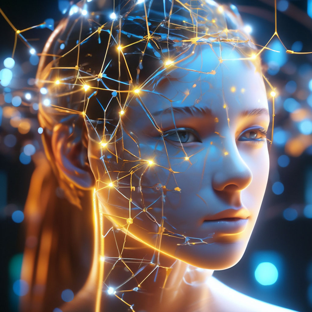 "The neural network of the girl is assembled into a single whole from ...