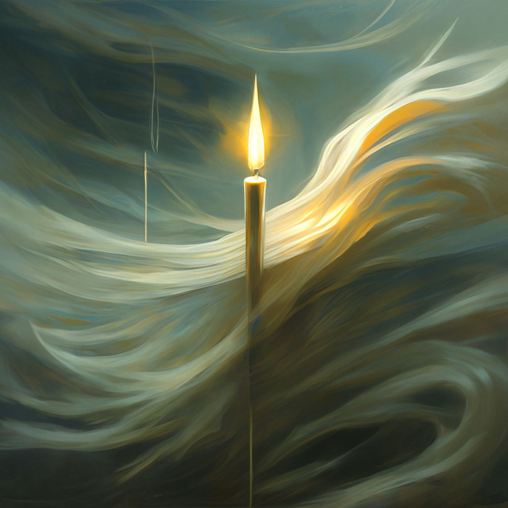 "Candle in the wind" — image created in Shedevrum