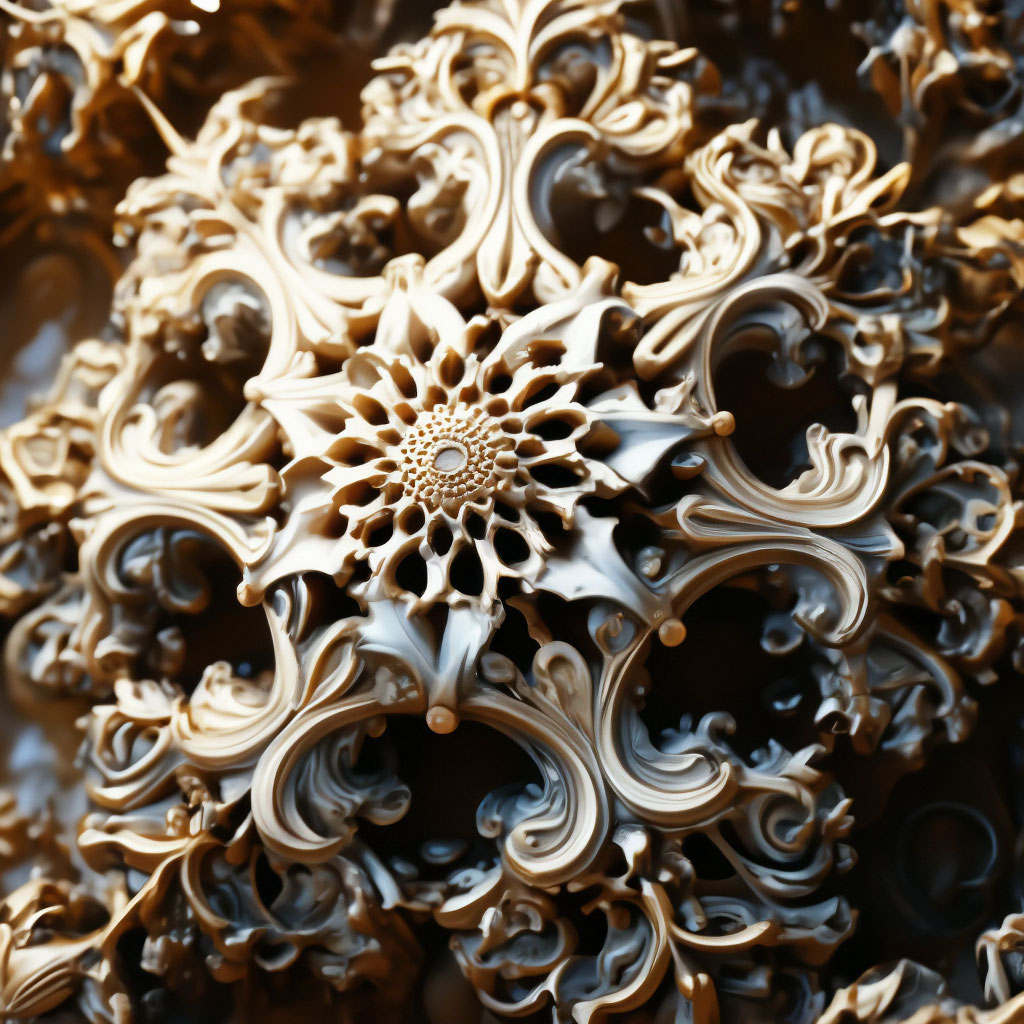"Quantum fractal porcelain diffusion, surrealism, Gothic, Baroque ...