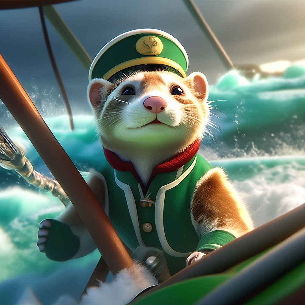 "Ferret in the form of a sailor from the cartoon "ice age" on a ...