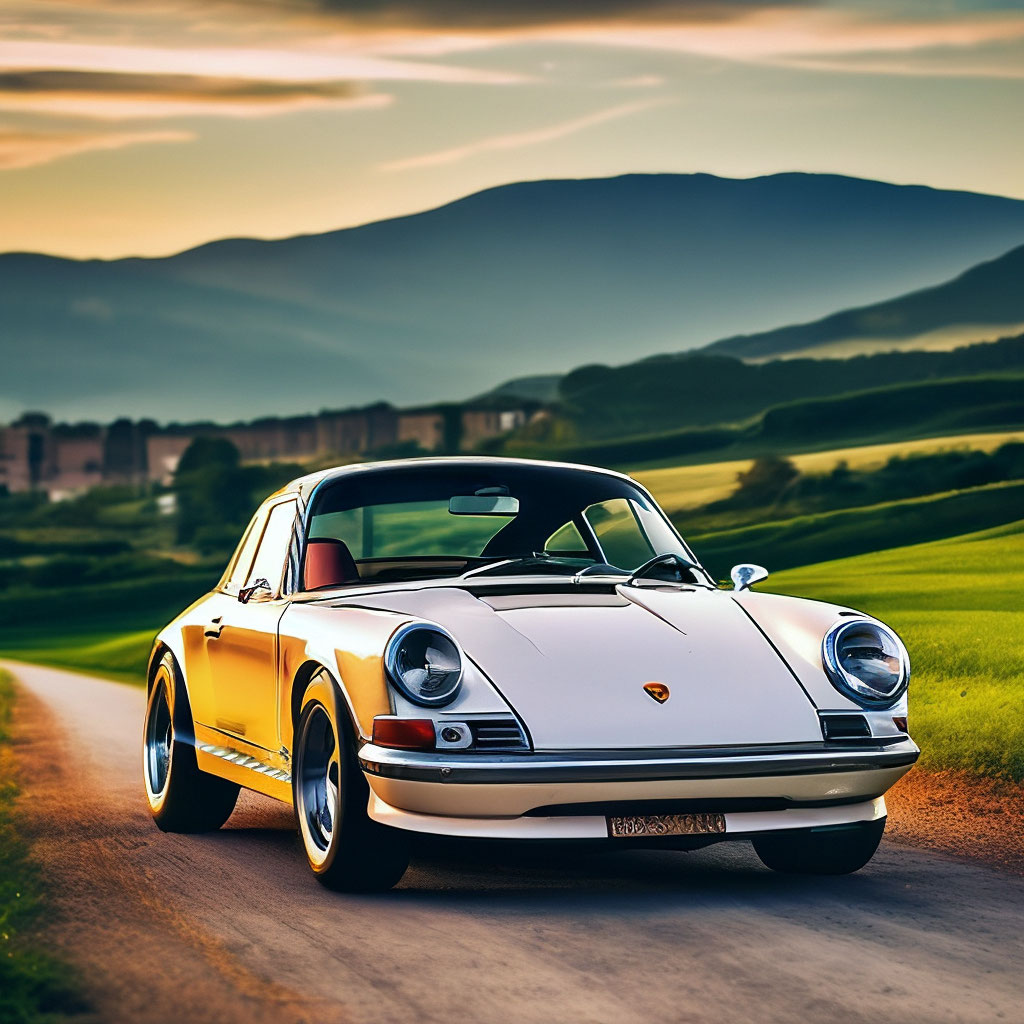 "Porsche is the most beautiful with eyes and a smile" — image created ...