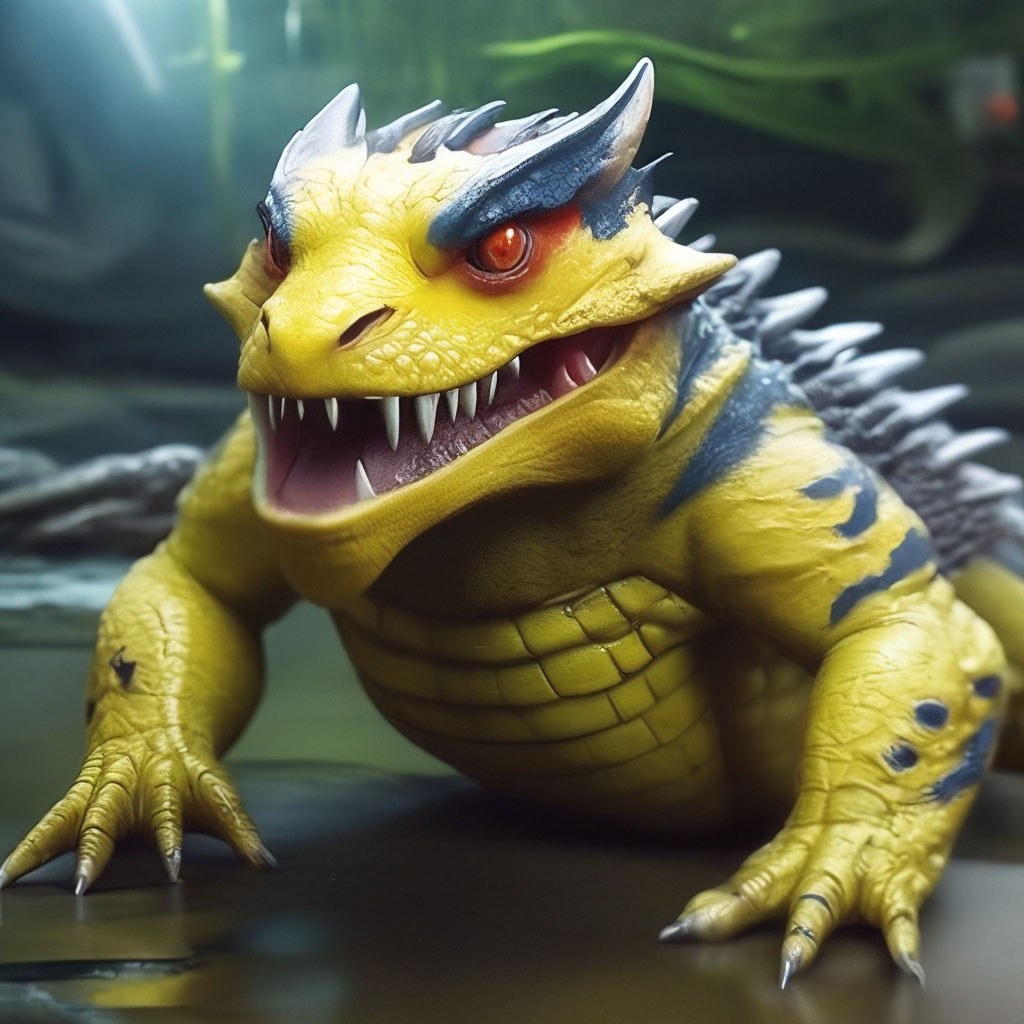 "Hybrid Pikachu xenomorph+Crocodile, hyperrealism" — image created in ...