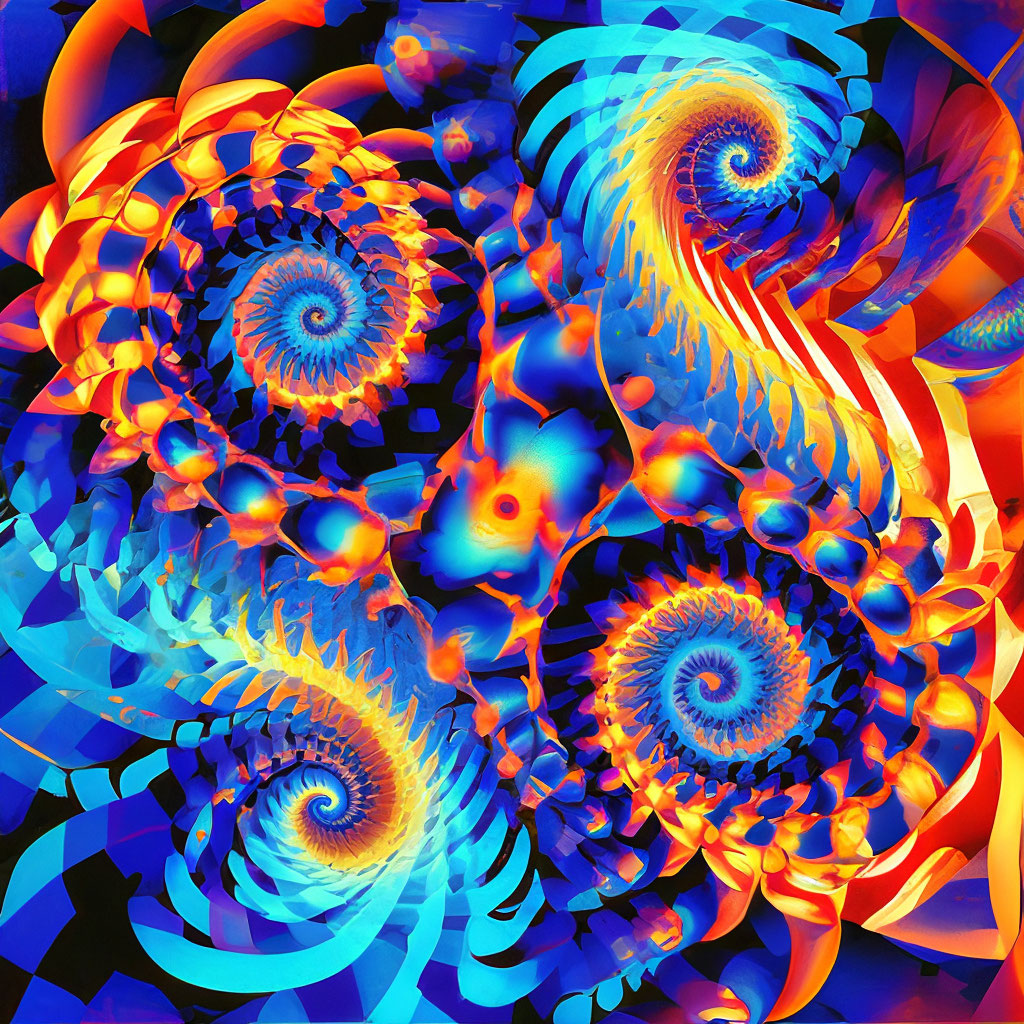 "Fractal of imaginary numbers" — image created in Shedevrum