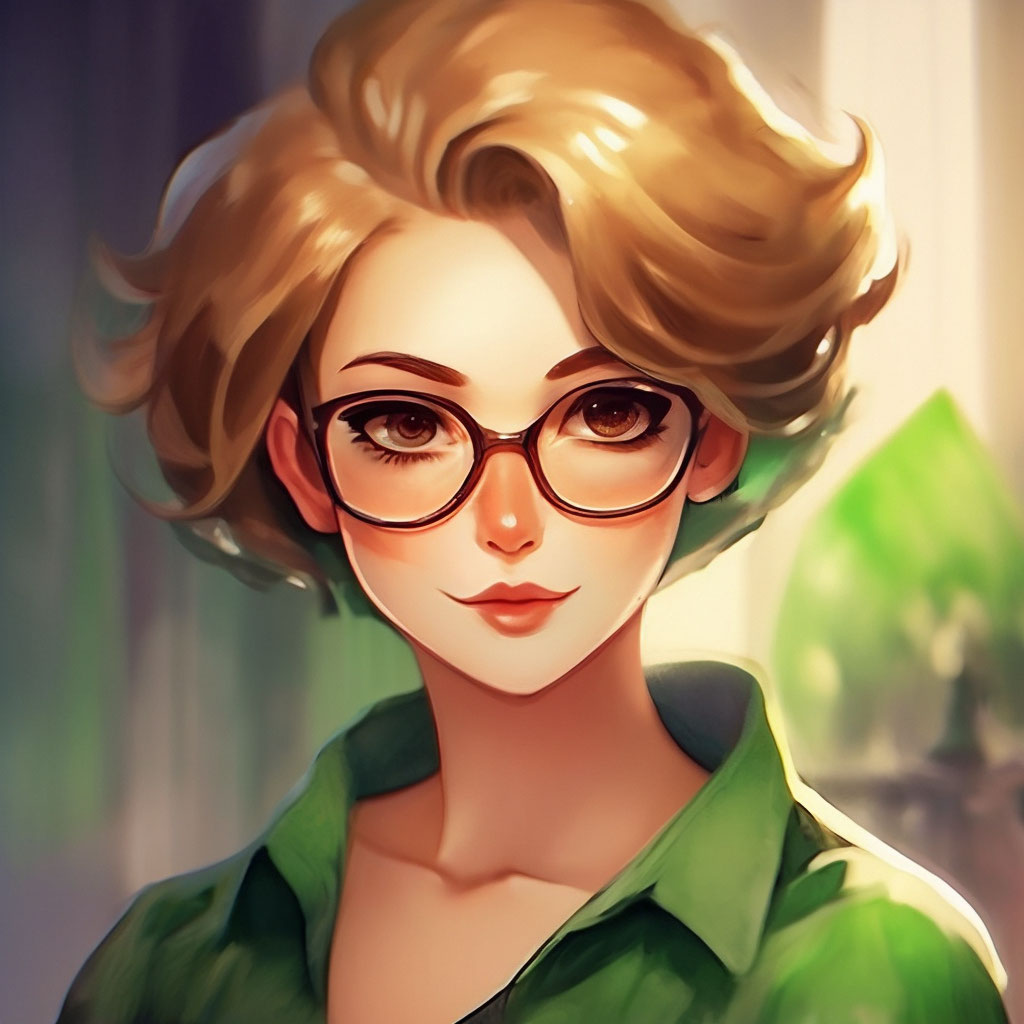 "Girl, very short wheat-colored hair, sharp cheekbones, brown eyes ...
