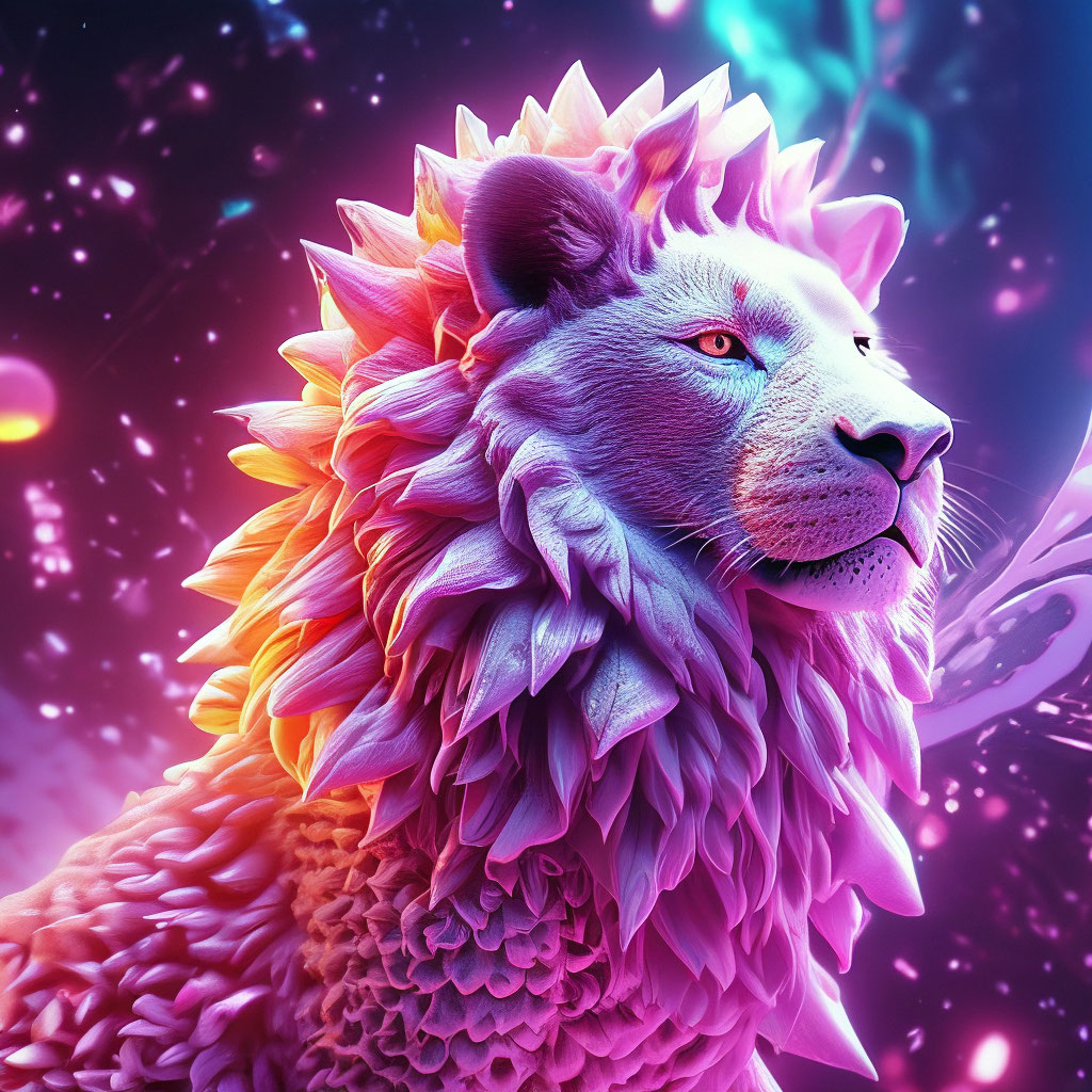 "Fantastic half-breed lion and fox, 4k…" — image created in Shedevrum