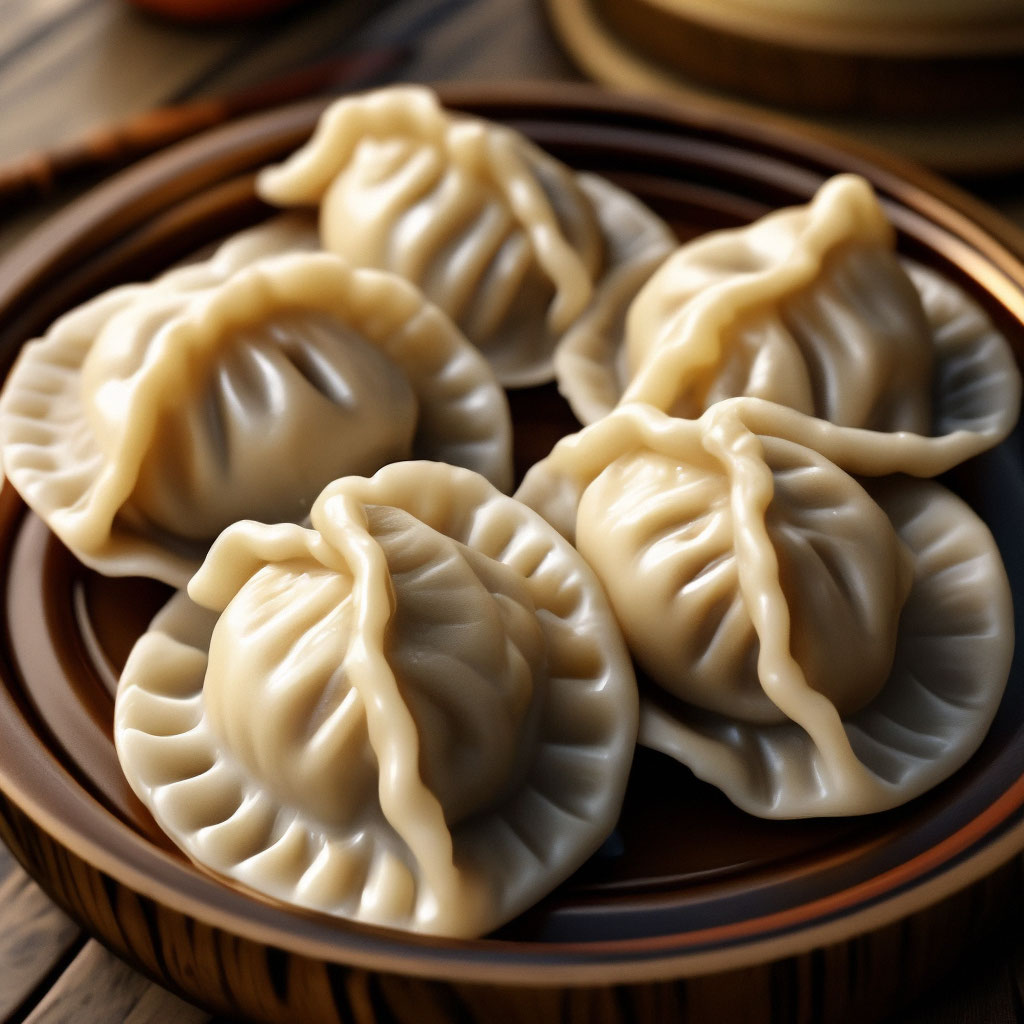 "Juicy golden dumpling in high resolution and 4k" — image created in ...