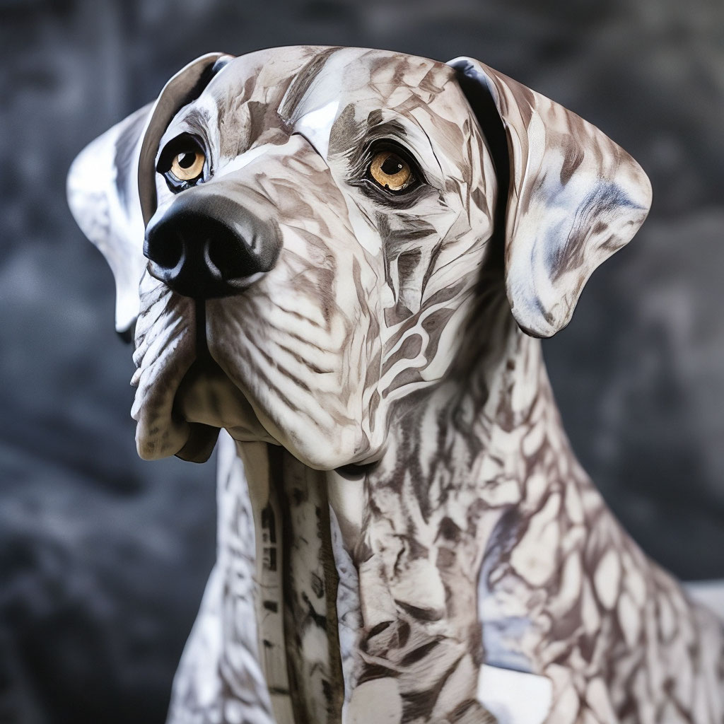 "Marble great dane" — image created in Shedevrum