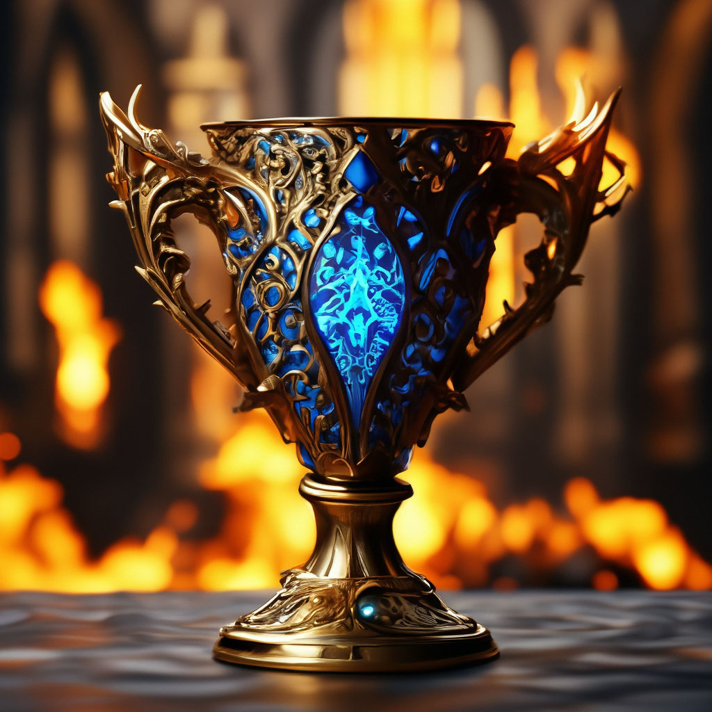 "Legendary fire cup of the triwizard tournament, epic, filigree details ...