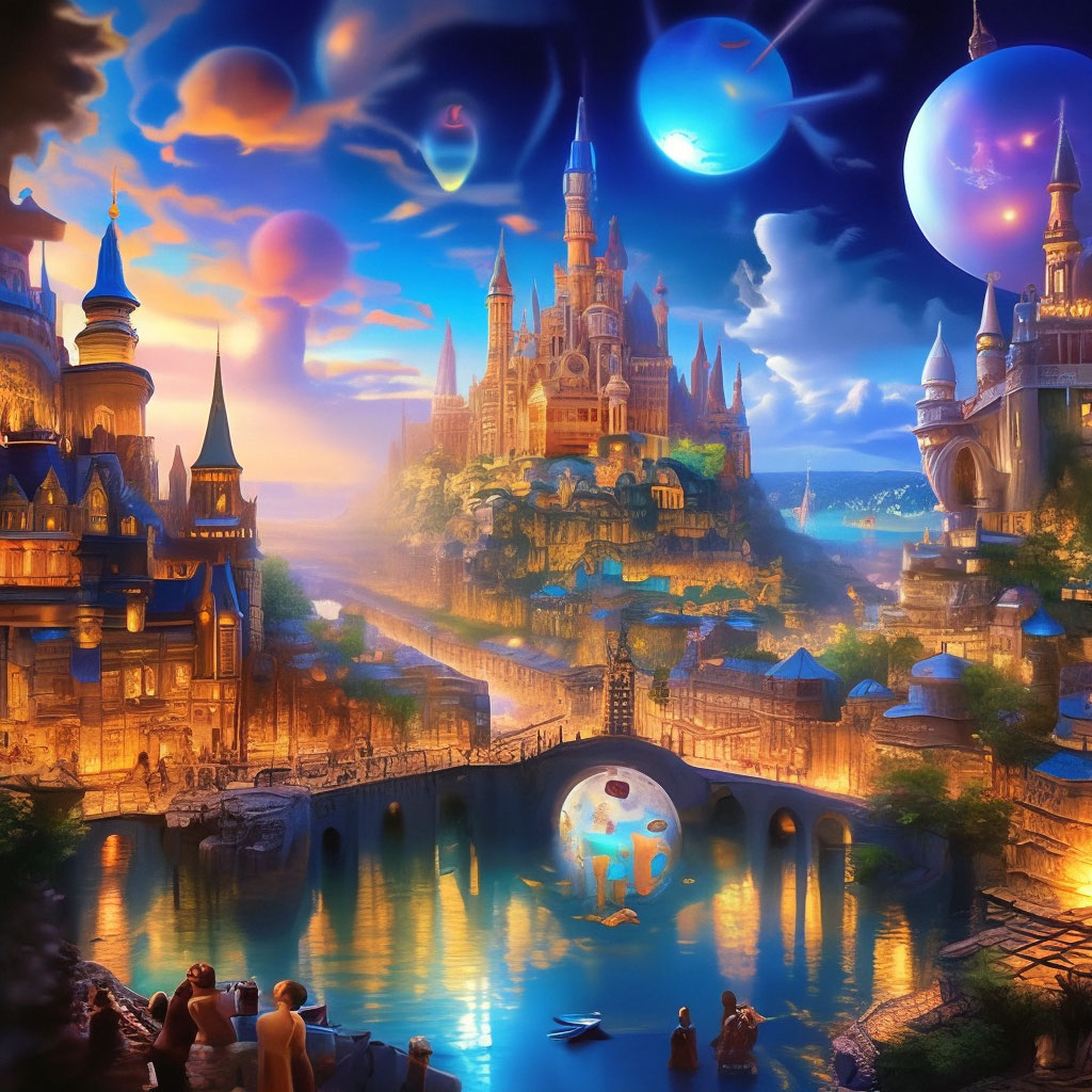 "City of dreams, fantasy, magic" — image created in Shedevrum