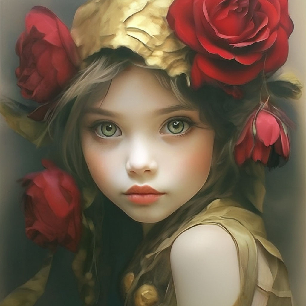 "🌹 realistic sketch close up portrait a enigmatic beautiful pixie girl ...