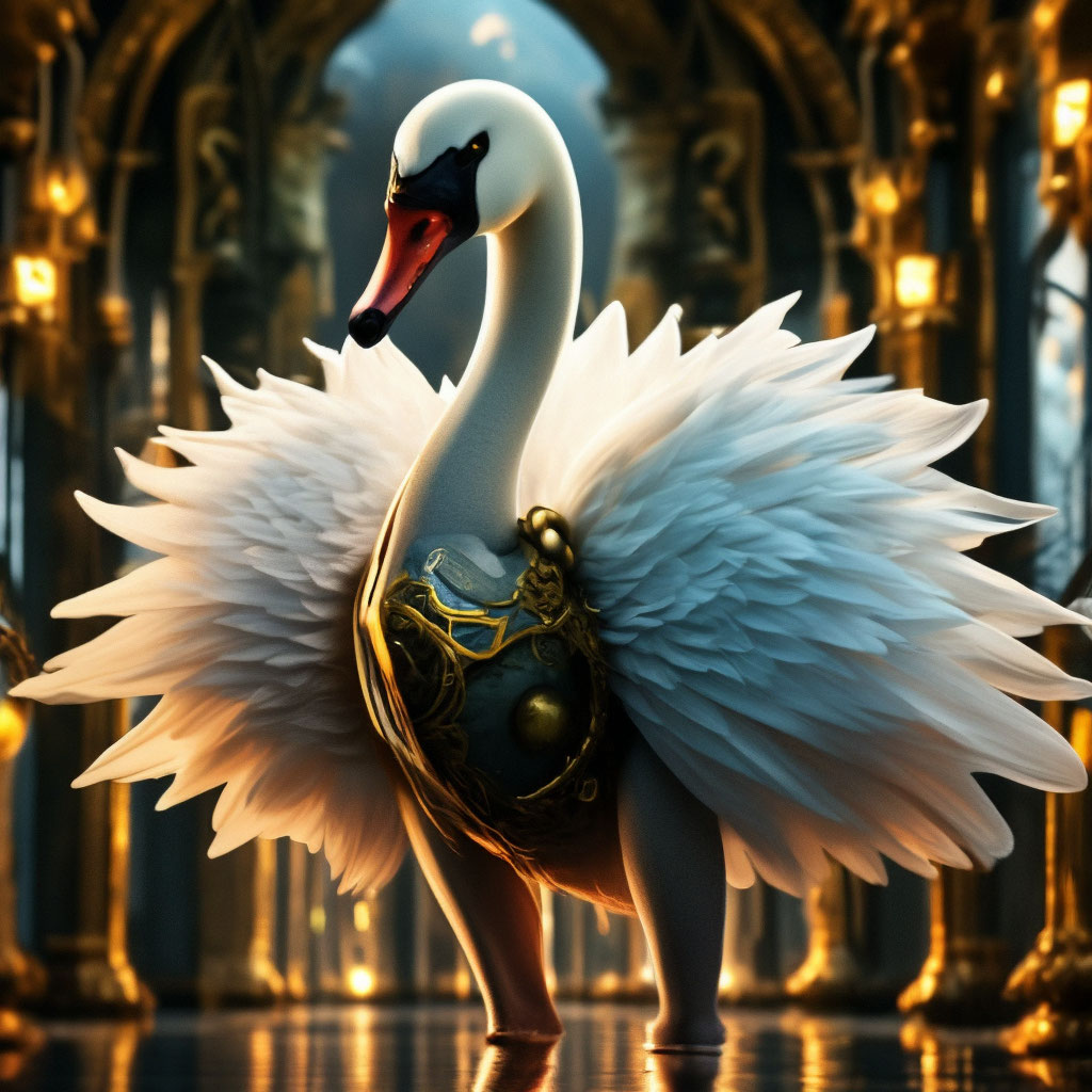 "Alternative reality, steampunk ballet swan lake, high detail, fantasy ...