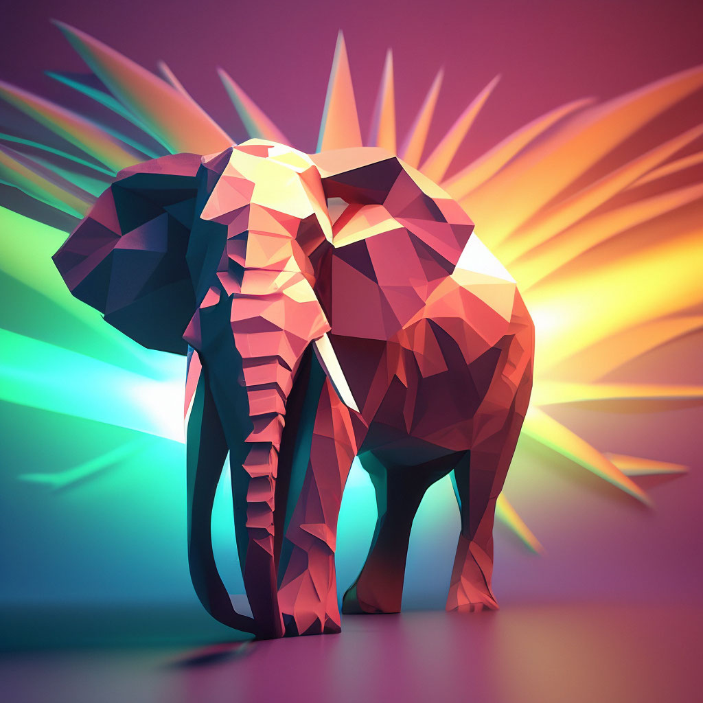 "Elephant rays" — image created in Shedevrum