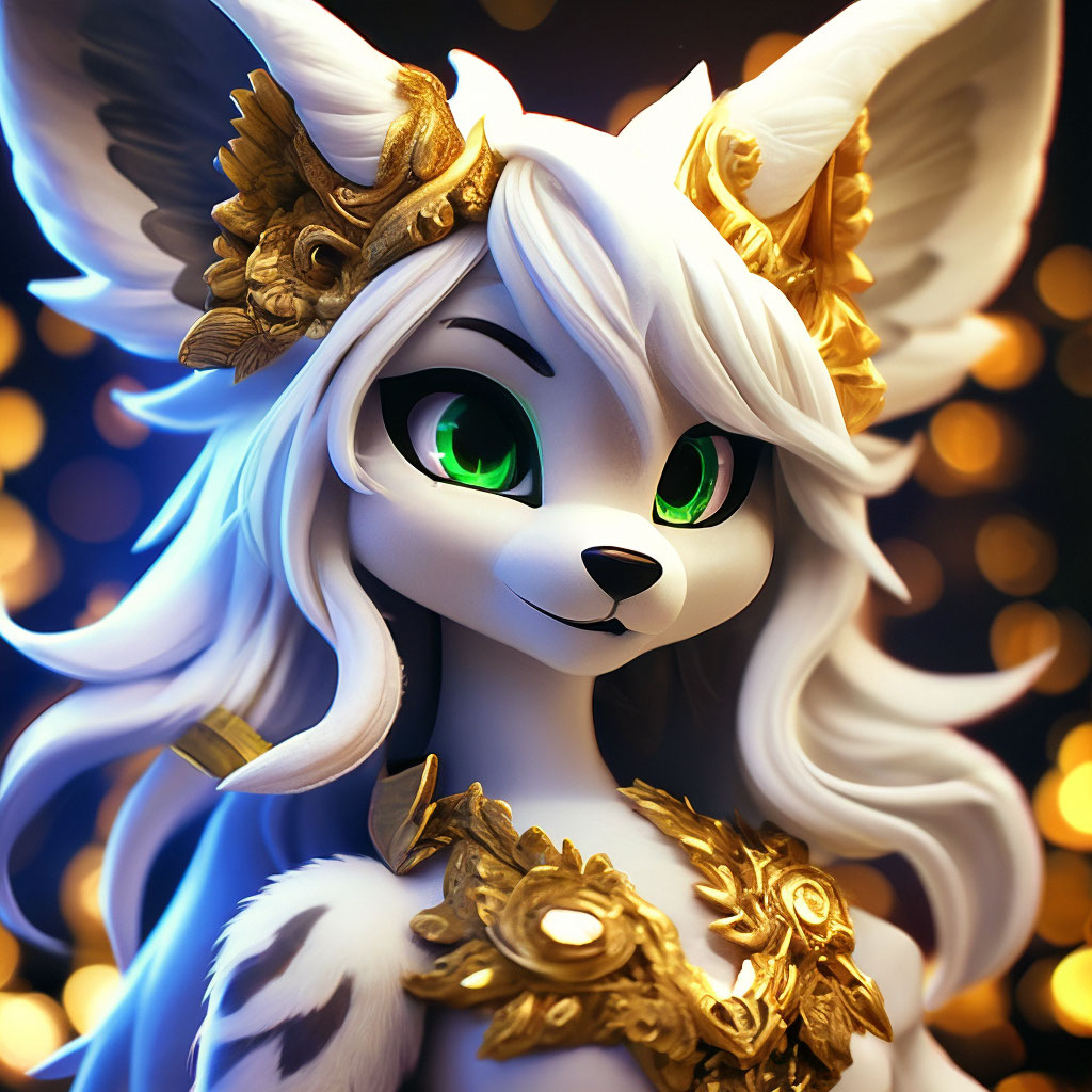 "Figurine, chibi version, portrait, anthropomorphic sergal, colossal ...