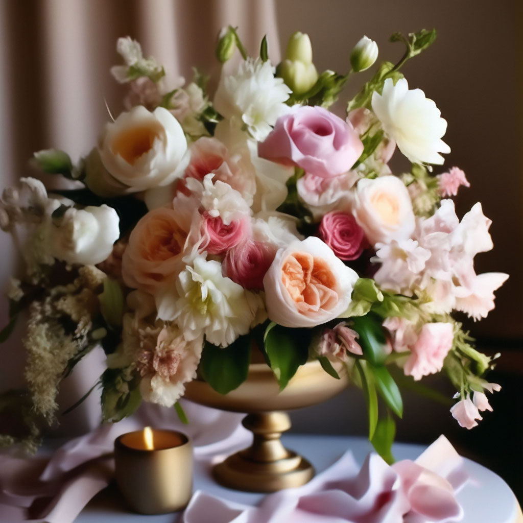 "Realistic shot of the most beautiful wedding flowers...best quality ...