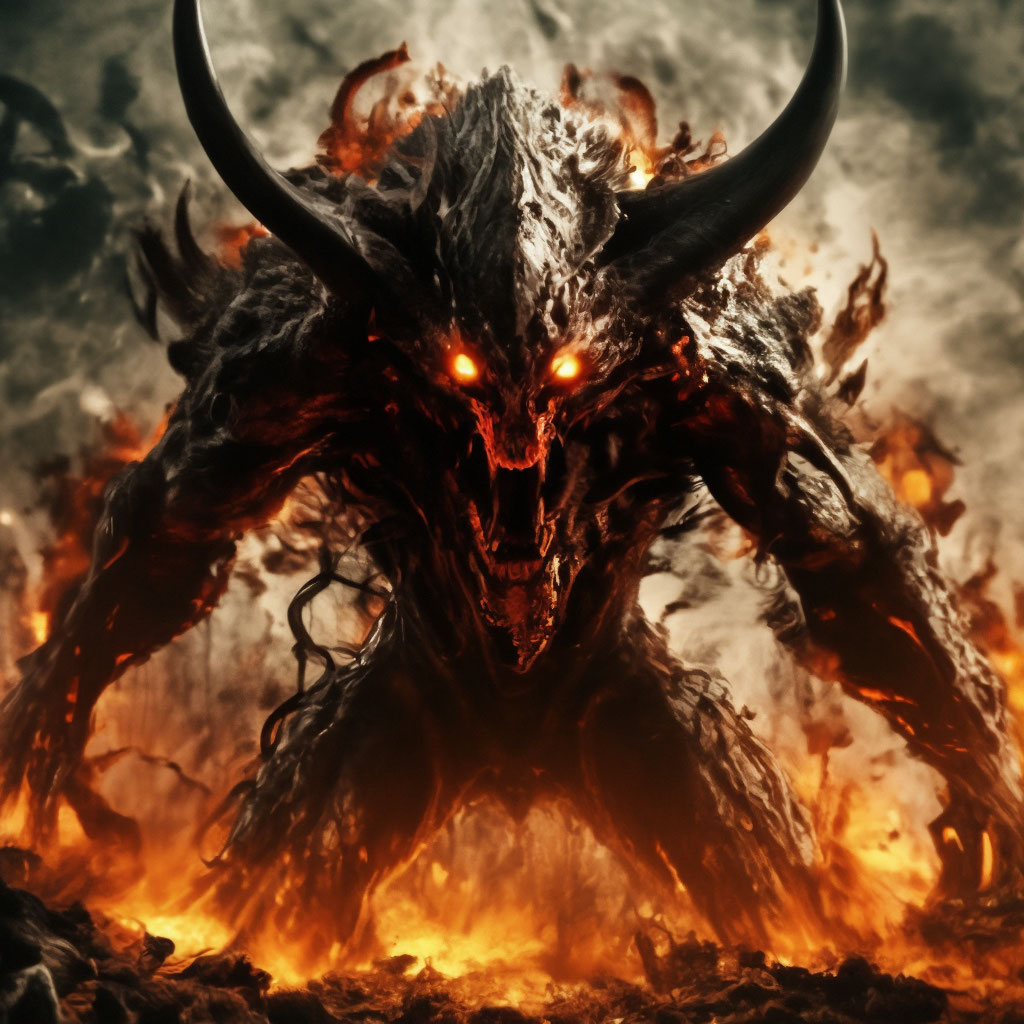 "Nuclear demon" — image created in Shedevrum