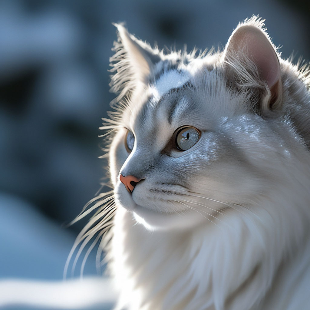 "Snow queen cat,aesthetically pleasing, beautiful, hyperrealism ...