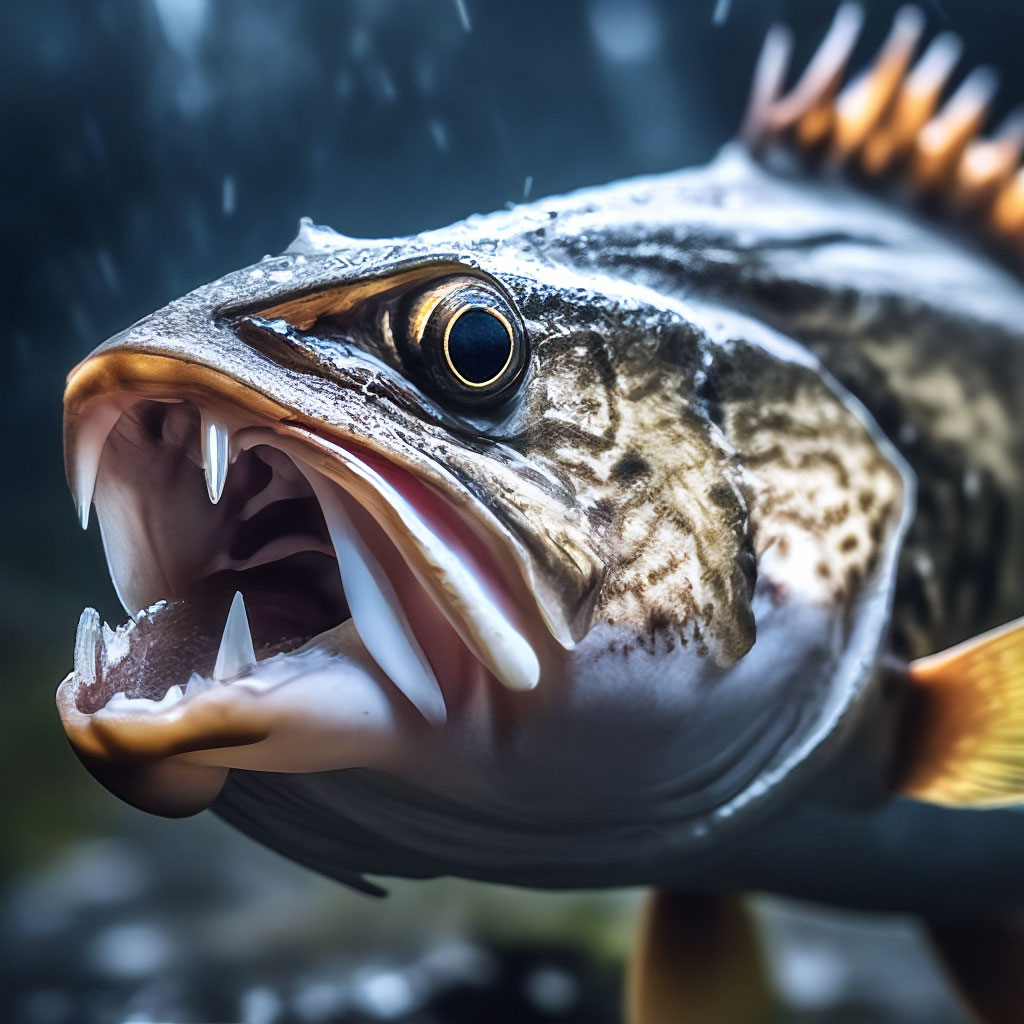 "Perch fish,open mouth with teeth, dark fantasy, , aesthetically ...