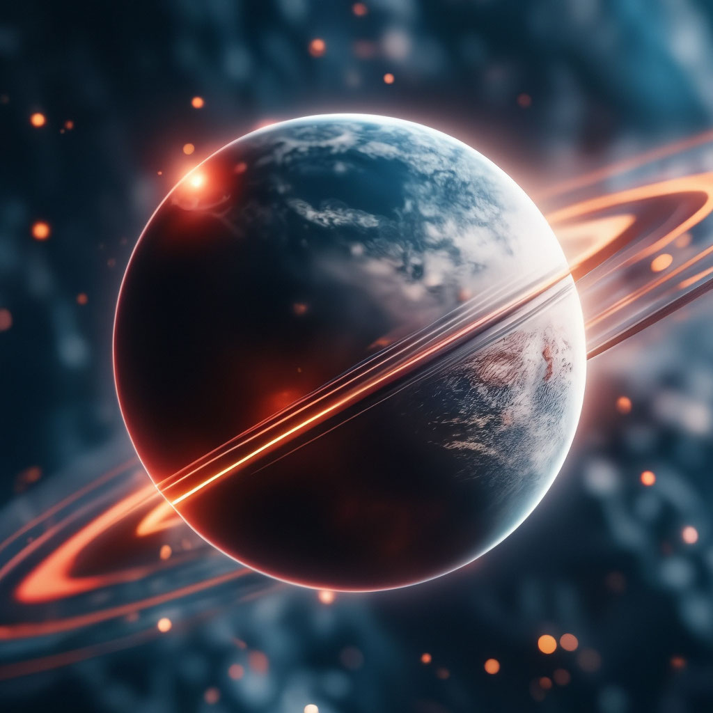 "Superrealism , planet in space, aesthetically pleasing, beautiful ...