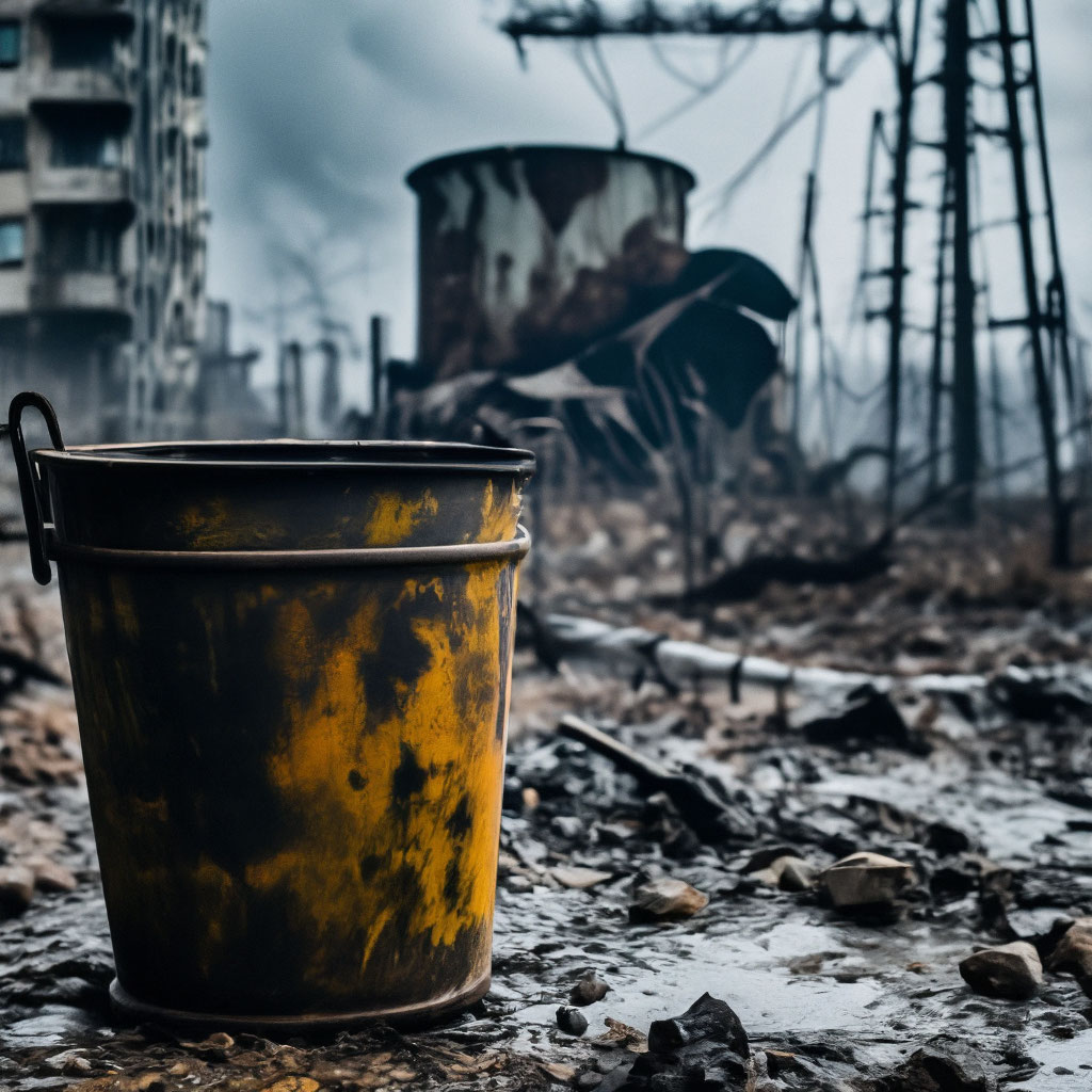 "Abandoned Rusty Radioactive Bucket In Pripyat" — image created in ...