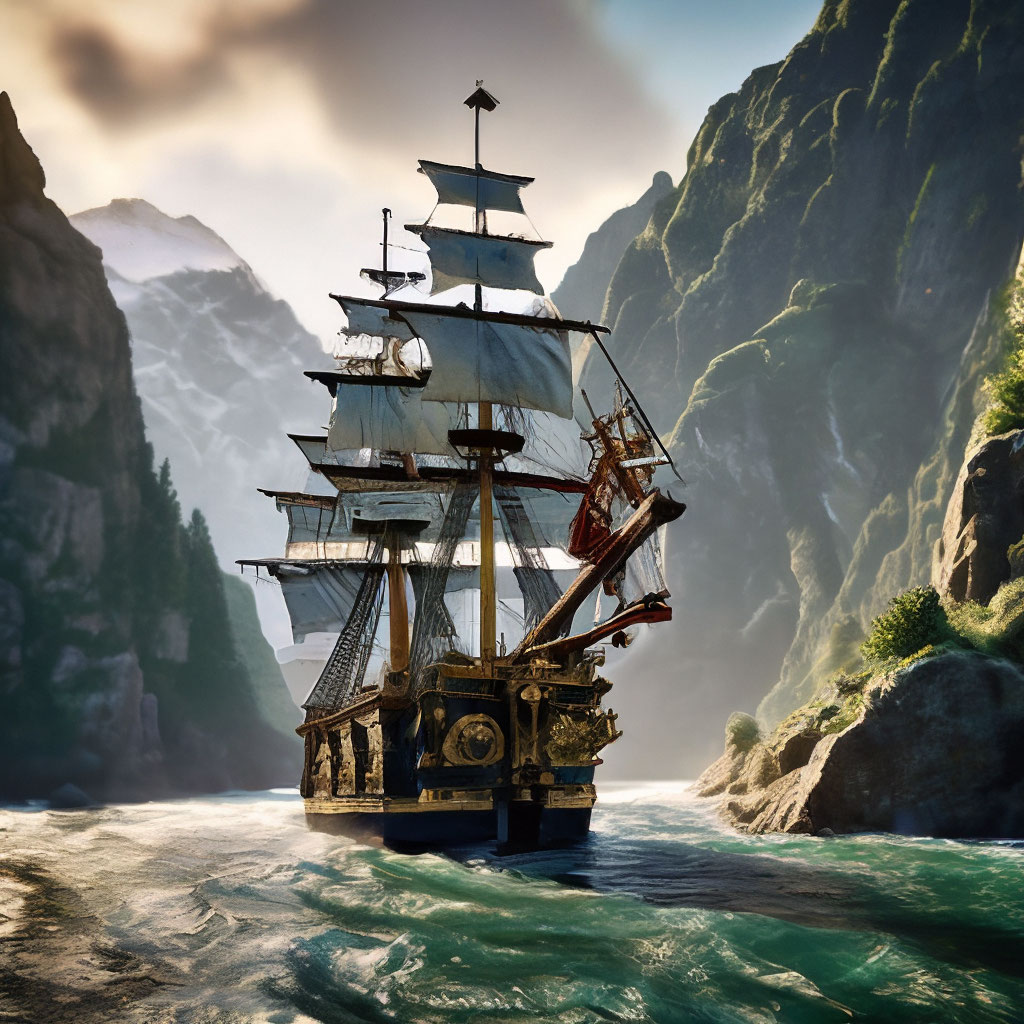 "Edward Teach's vintage 40-gun frigate "Queen Anne's Revenge" sails ...