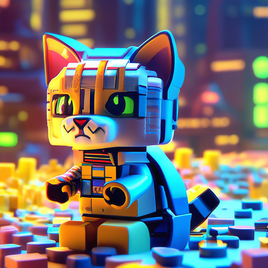 "A cat in the lego style" — image created in Shedevrum