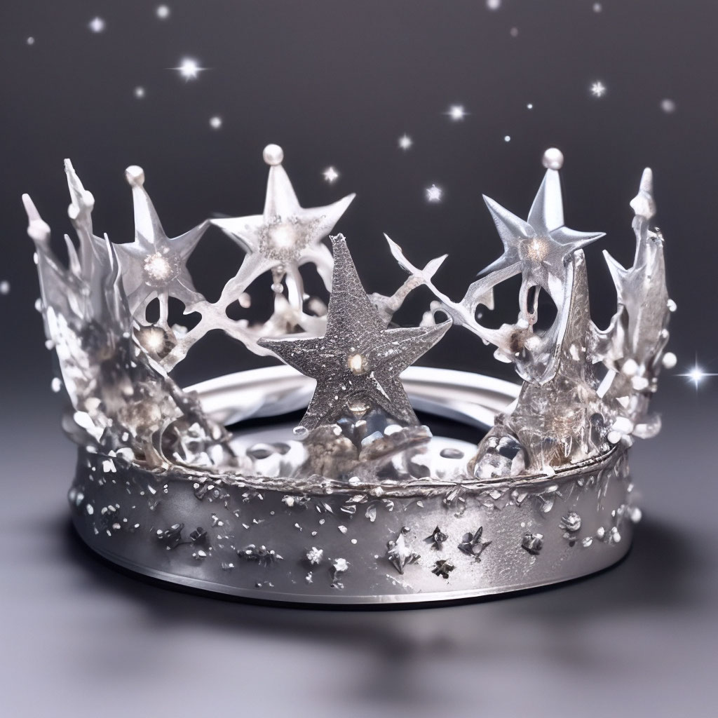 "Starry, silvery, shiny crown" — image created in Shedevrum