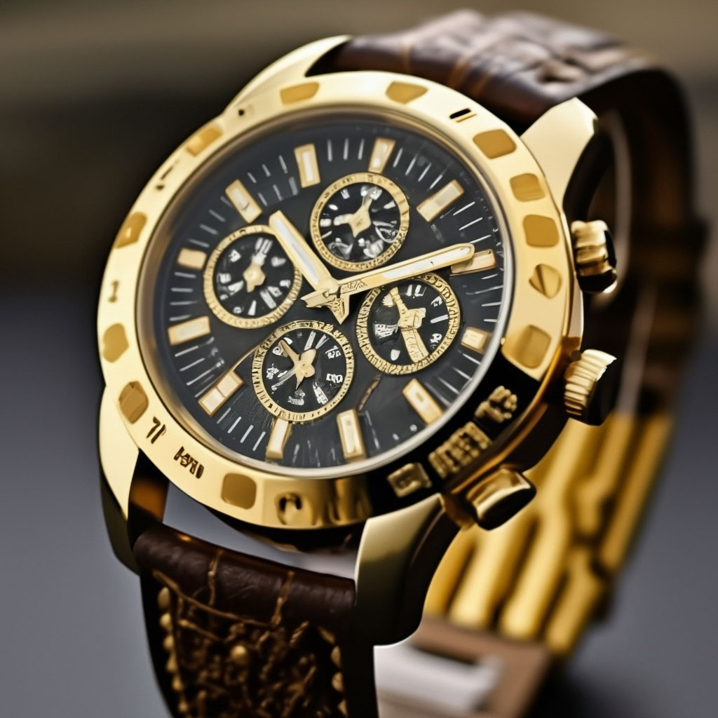 "Centurion gold wristwatches" — image created in Shedevrum
