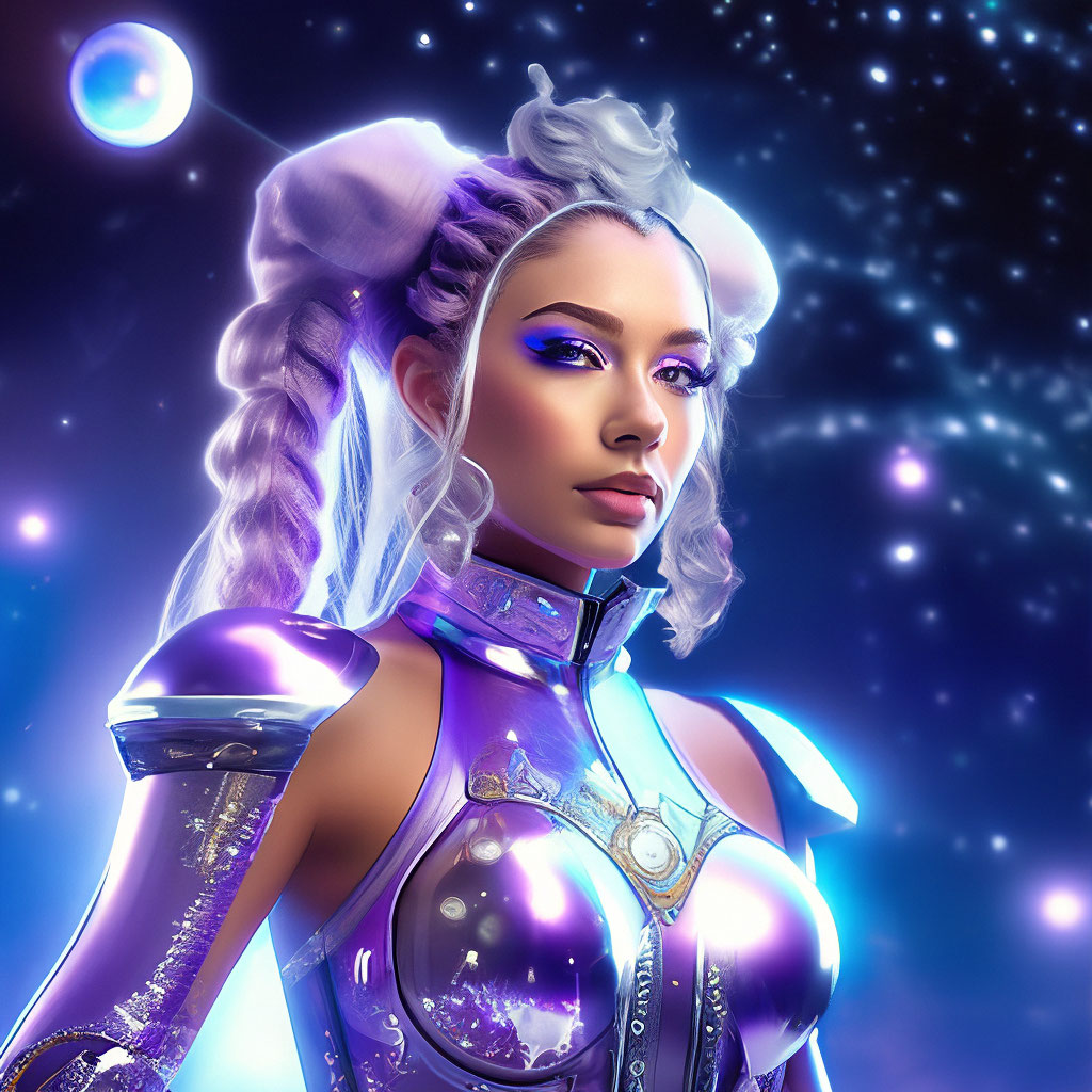 "Space princess: brilliant and fashionable makeup with imitation of the ...