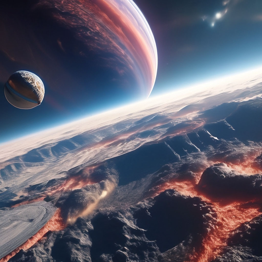 "Exoplanet, aesthetically pleasing, beautiful, realistic, view from ...